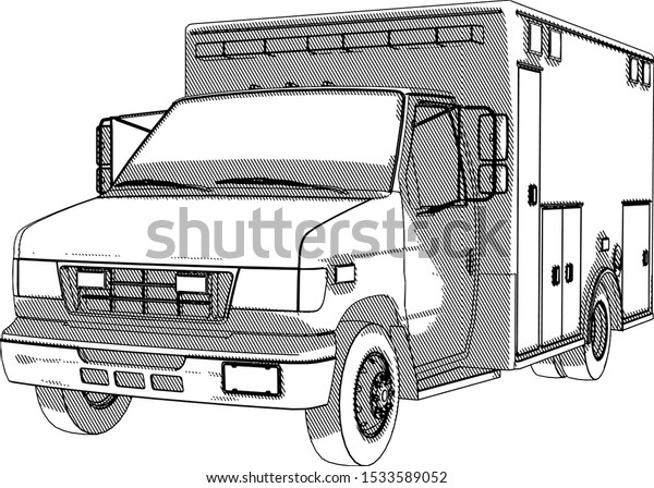 Sketch Ambulance Car Hatching Vector On Stock Vector (Royalty Free ...