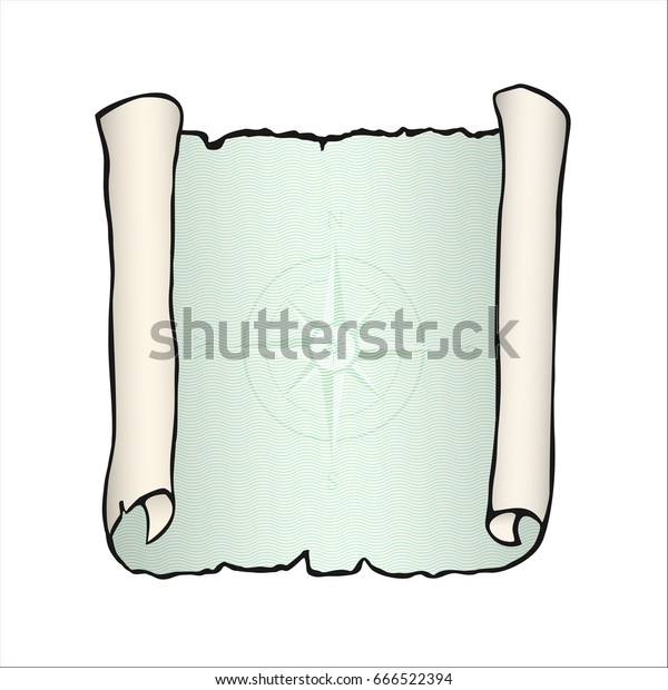 Sketch Ancient Scroll Isolated On White Stock Vector (Royalty Free ...