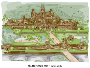 266 Angkor wat sketch Images, Stock Photos & Vectors | Shutterstock