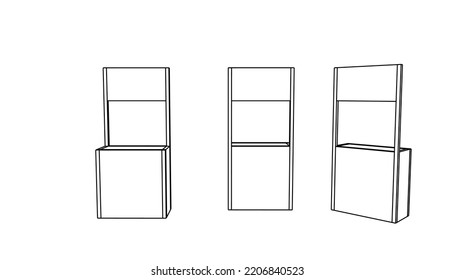 Sketch Architecture Display Booth Different Styles Stock Vector ...