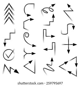 Sketch Arrows Icons Vector Set Hand Stock Vector (Royalty Free ...
