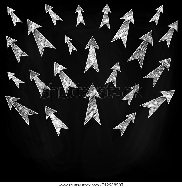 Sketch Arrows Showing Different Directions Hand Stock Vector (Royalty ...