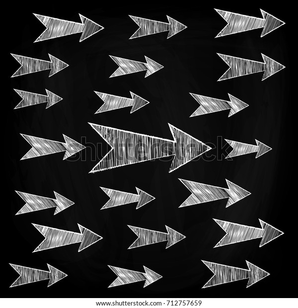 Sketch Arrows Showing Different Directions Hand Stock Vector (Royalty ...