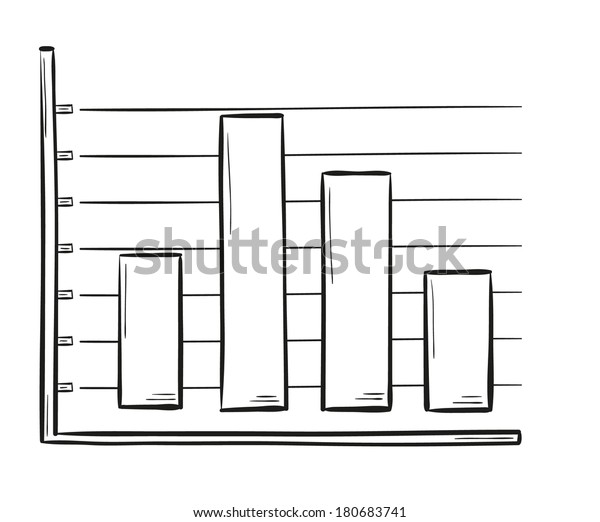 Sketch Bar Chart On White Background Stock Vector (Royalty Free ...