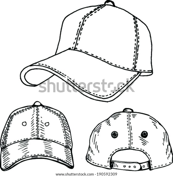 Sketch Baseball Cap Vector Illustration Stock Vector (Royalty Free ...
