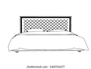 Sketch Bedroom Bed Vector Stock Vector (Royalty Free) 1369761677 ...