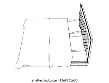 Sketch Bedroom Bed Vector Stock Vector (Royalty Free) 1369761680 ...