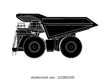 Haul Truck Outlines Vector Illustration Stock Vector (Royalty Free ...