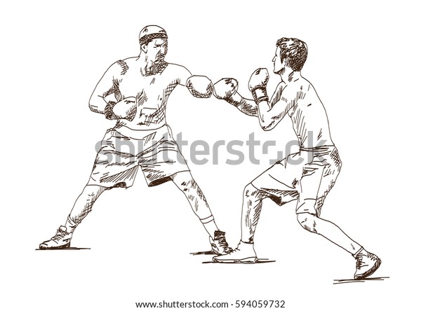 Sketch Boxing Player Playing Game Vector Stock Vector (Royalty Free ...