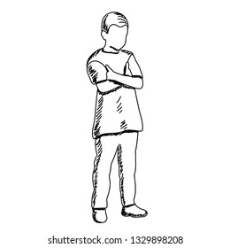Sketch Boy Standing: เวกเตอร์สต็อก (ปลอดค่าลิขสิทธิ์) 1329898208 ...