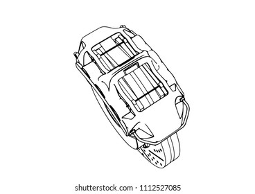 Sketch Brake Caliper Vector Stock Vector (Royalty Free) 1112527085 ...
