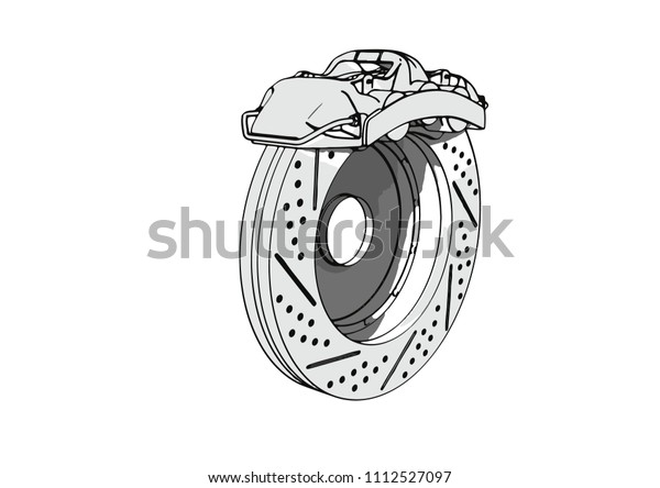 Sketch Brake Caliper Vector Stock Vector (Royalty Free) 1112527097 ...