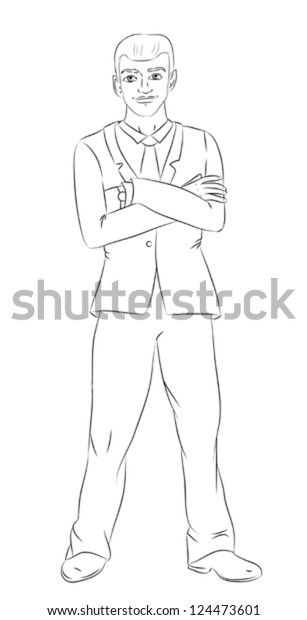 Sketch Business Man Vector Eps 10 스톡 벡터(로열티 프리) 124473601 | Shutterstock