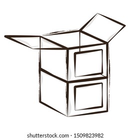 Sketch Carton Box Vector Illustration Stock Vector (Royalty Free ...