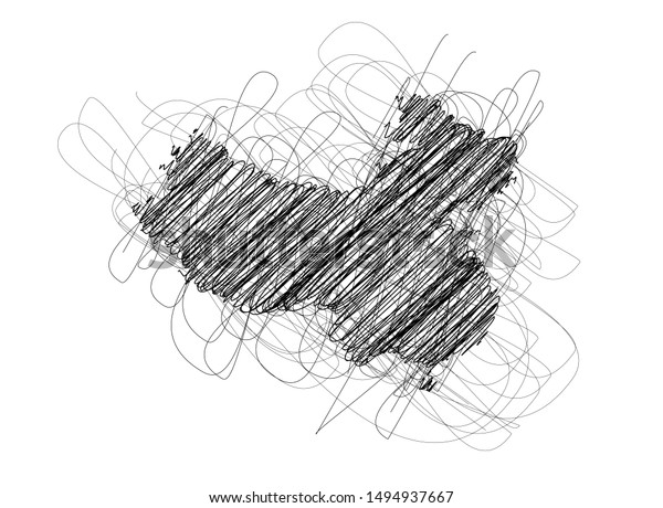 Sketch China Map Scribble Line Art Stock Vector (Royalty Free ...