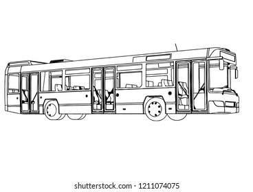 Sketch City Bus Vector Stock Vector (Royalty Free) 1211074075 ...
