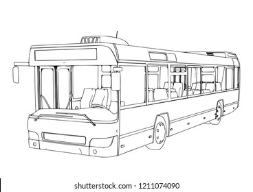 Sketch City Bus Vector Stock Vector (Royalty Free) 1211074090 ...