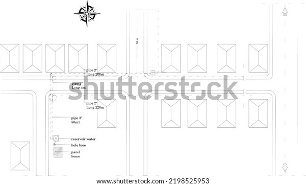 Sketch Clean Water Distribution Pipe Scheme Stock Vector (Royalty Free ...