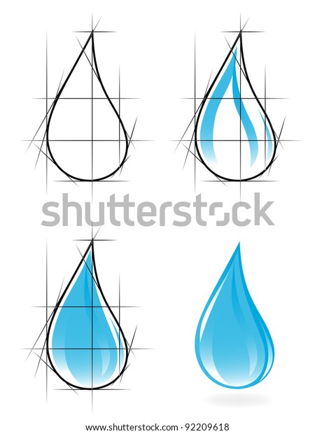 Sketch Clear Water Drop Vectorillustration Stock Vector (Royalty Free ...