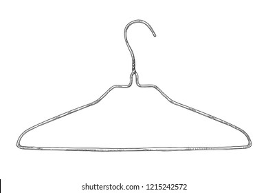 Sketch Clothes Hangers Isolated On White Stock Vector (Royalty Free ...
