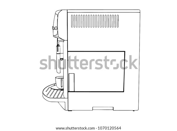 Sketch Coffee Machine Vector Stock Vector (Royalty Free) 1070120564 ...