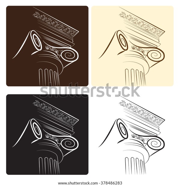 Sketch Column Architecture Symbol Template Icon Stock Vector (Royalty ...