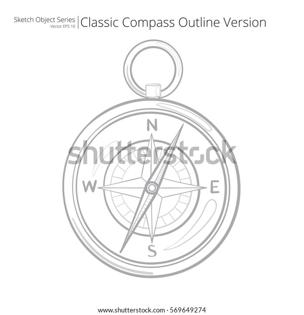 Sketch Compass Sketch Style Vector Illustration Stock Vector (Royalty ...