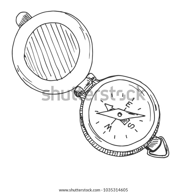 Sketch Compass Vector Illustration Isolated On Stock Vector (Royalty ...