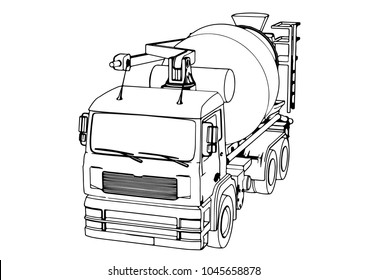 Sketch Concrete Mixer Vector Stock Vector (Royalty Free) 1045658878 ...