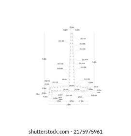 Sketch Concrete Retaining Wall Notation Reinforcement Stock Vector ...