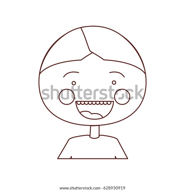 Sketch Contour Smile Expression Cartoon Half Stock Vector (Royalty Free ...