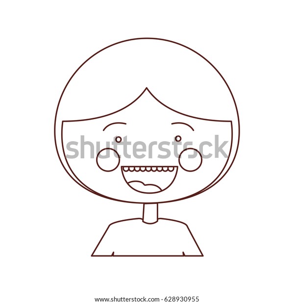 Sketch Contour Smile Expression Cartoon Half Stock Vector (Royalty Free ...
