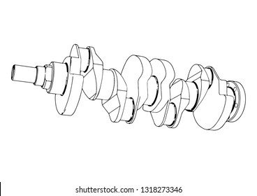 Sketch Crankshaft Vector Stock Vector (Royalty Free) 1318273346 ...
