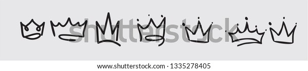 Sketch Crown Simple Graffiti Crowning Elegant Stock Vector (Royalty ...