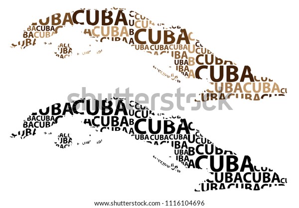 Sketch Cuba Letter Text Map Cuba Stock Vector (Royalty Free) 1116104696 ...