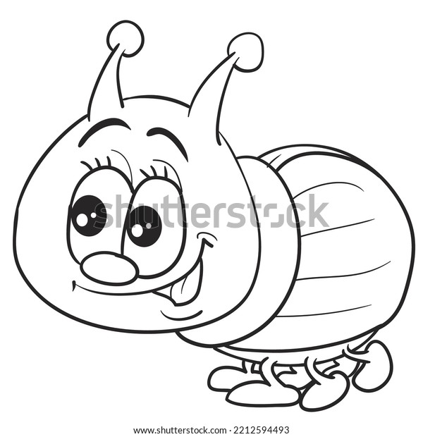 Sketch Cute Beetle Coloring Book Cartoon Stock Vector (Royalty Free ...