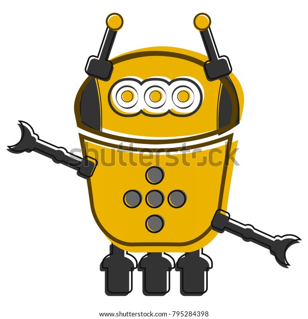 Sketch Cute Robot Vector Illustration Stock Vector (Royalty Free ...