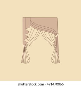 Sketch Design Curtains Windows Draw Vector Stock Vector (Royalty Free ...