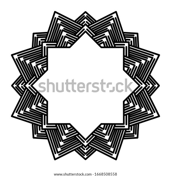 Sketch Design Mandala Eight Point Star Stock Vector (Royalty Free ...