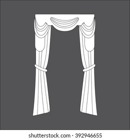 Sketch Design Window Curtains Curtains Stock Vector (Royalty Free ...