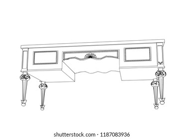 Sketch Desk Vector Stock Vector (Royalty Free) 1187083936 | Shutterstock