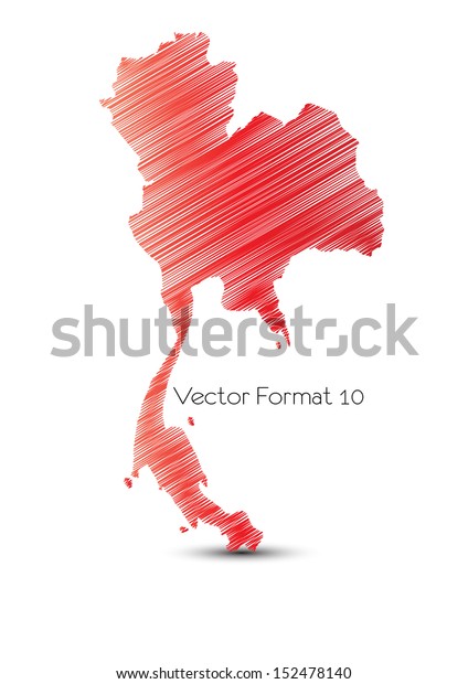 Sketch Detailed Vector Map Thailand Stock Vector (Royalty Free ...