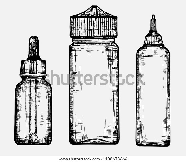 Sketch Different Bottles Different Liquids Stock Vector (Royalty Free ...