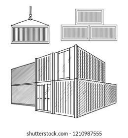 4,155 Shipping container line drawing Images, Stock Photos & Vectors ...