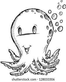 Sketch Doodle Octopus Vector Art Stock Vector (Royalty Free) 128033306 ...