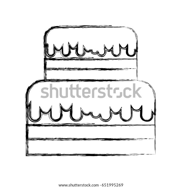 Sketch Draw Te Cake Cartoon Stock Vector (Royalty Free) 651995269 ...