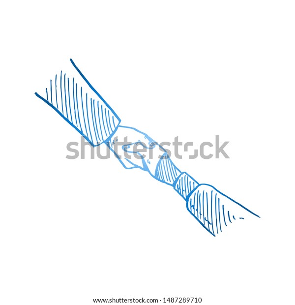 Sketch Draw Two Arms Handshake Symbol 库存矢量图（免版税）1487289710 | Shutterstock