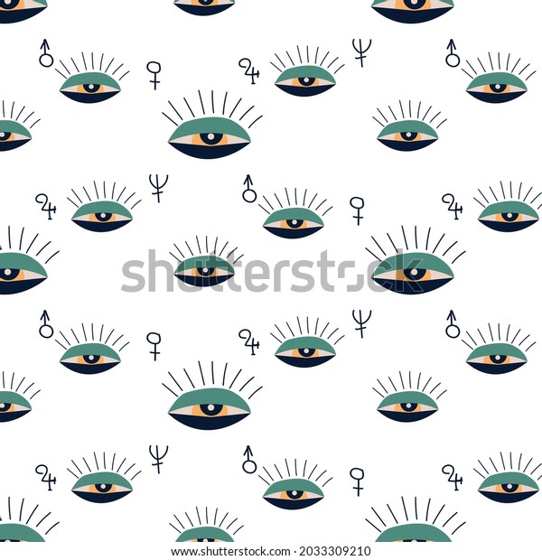 Sketch Drawing Esoteric Vector Illustration Pattern Stock Vector ...