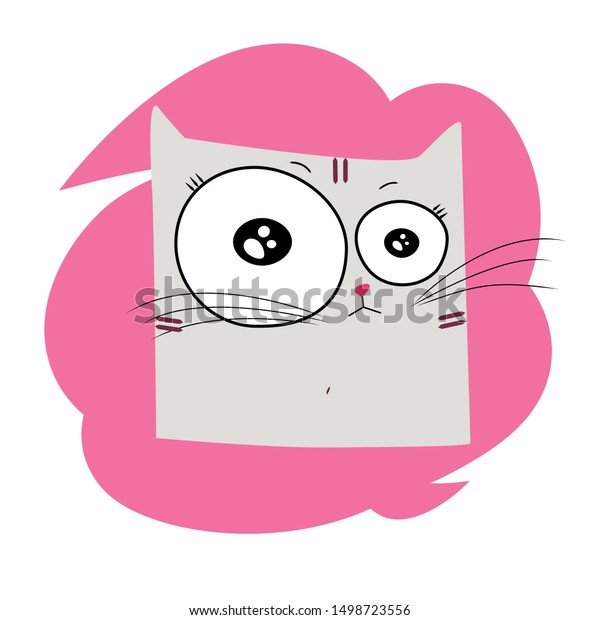 Sketch Drawn Vector Frustrated Sad Cat Stock Vector (Royalty Free ...