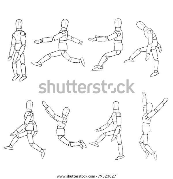 Sketch Dummy Black White Colors Stock Vector (Royalty Free) 79523827